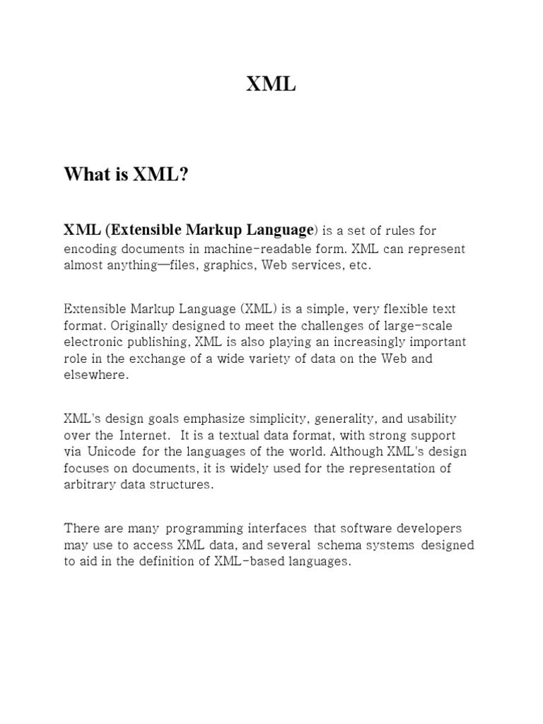 XML Intro+Features+Advantages | PDF | Xml | Xml Schema