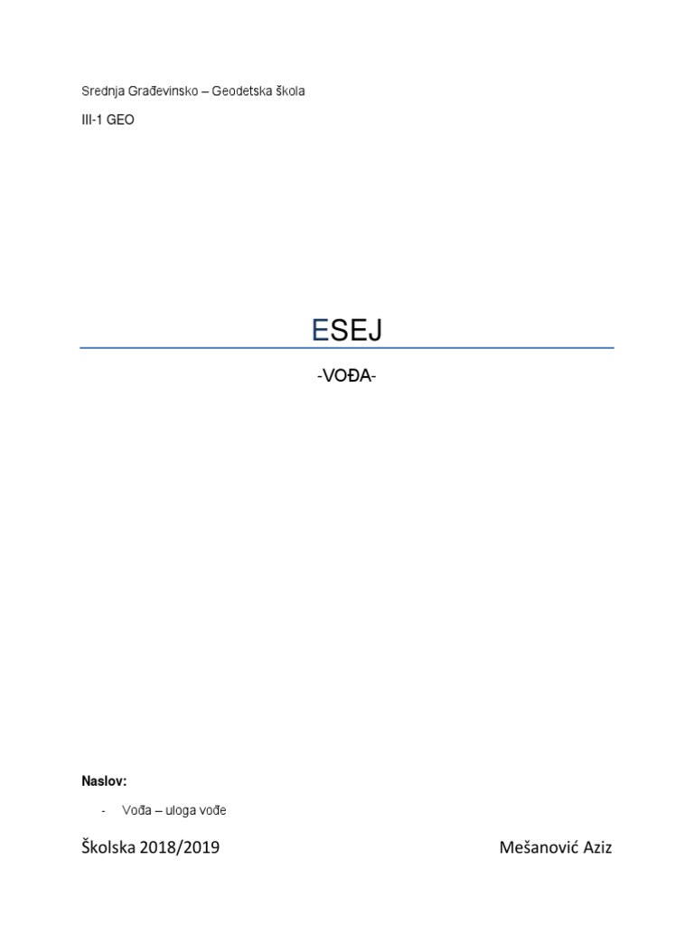 Esej | PDF