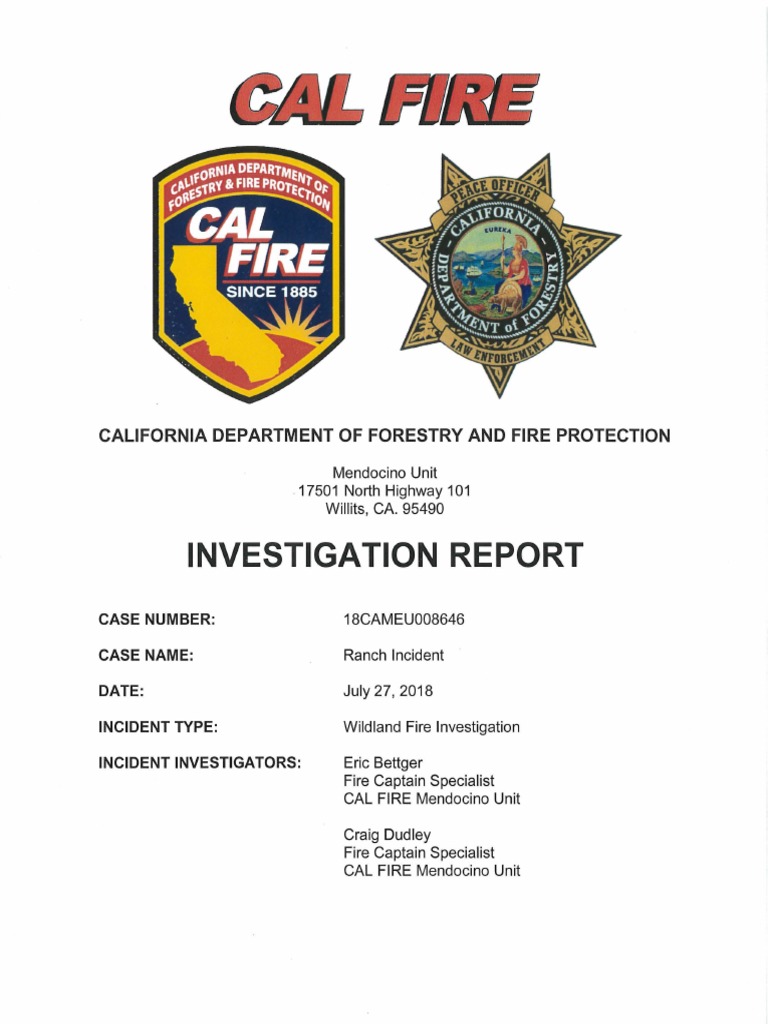 Wildfire Investigation Report | PDF | Wildfire | Combustion