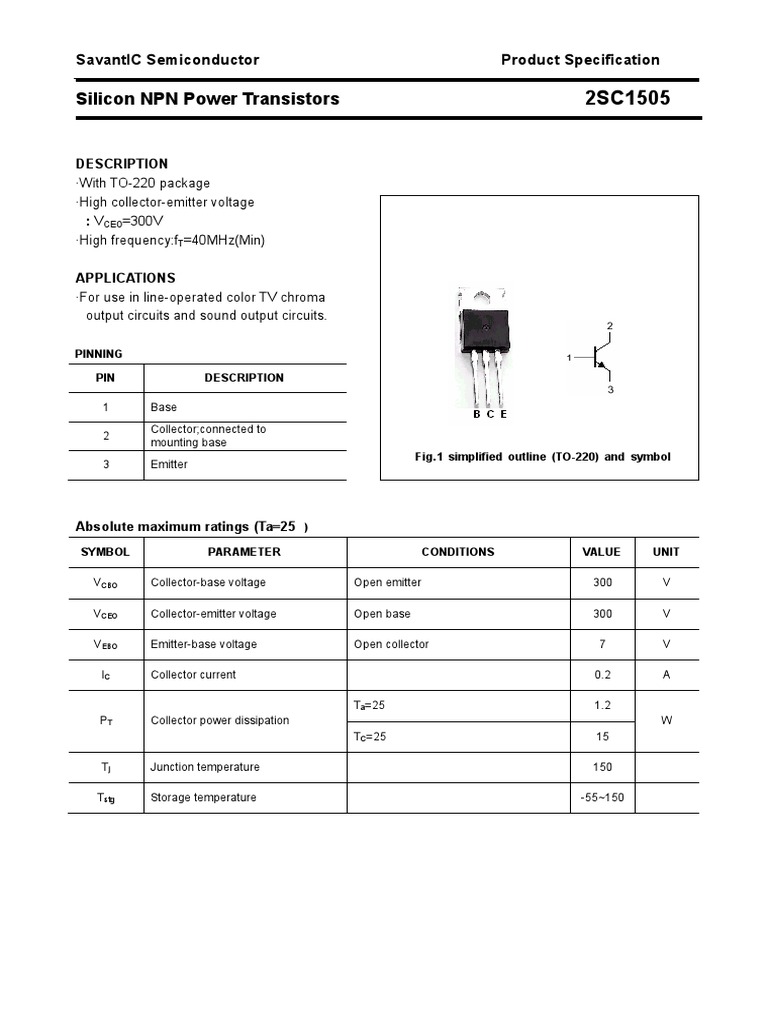D880 - Low Freq Power Amp NPN | PDF | Bipolar Junction Transistor ...