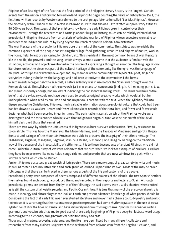 Pre Colonial | PDF | Poetry | Philippines