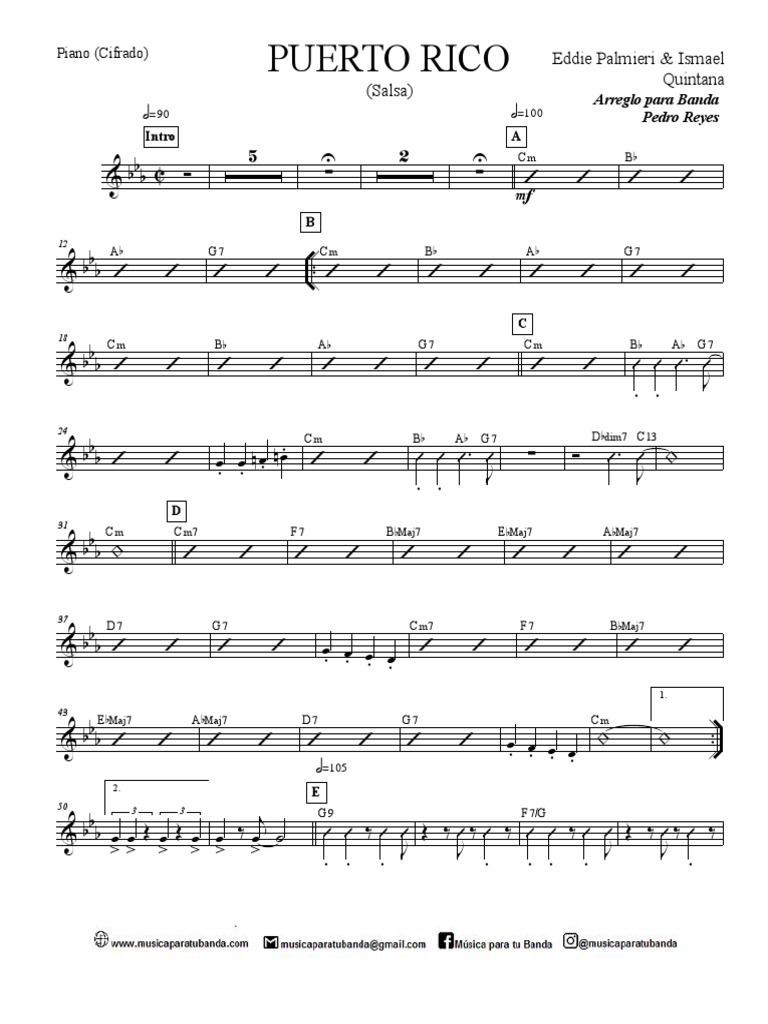 PUERTO RICO Part - Piano (Cifrado) | PDF