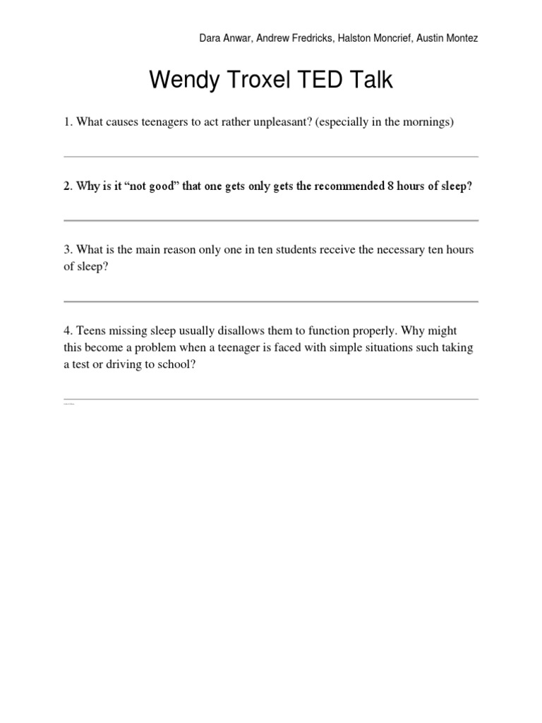 Ted Talk Handout | PDF