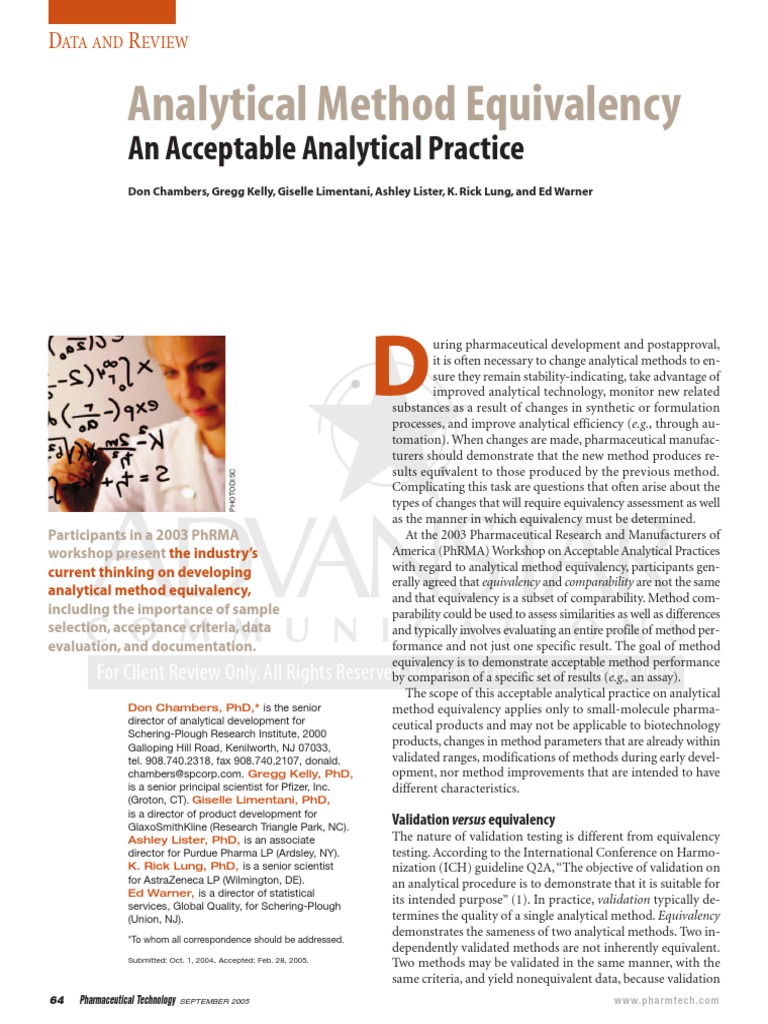 Analytical Method Equivalency | PDF | Statistical Hypothesis Testing ...