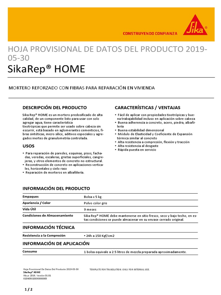 Ht-Sika Rep Home | PDF | Hormigón | Materiales de construcción