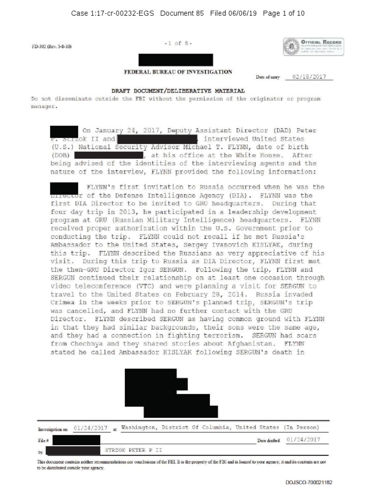 Peter Strzok FD 302 | PDF