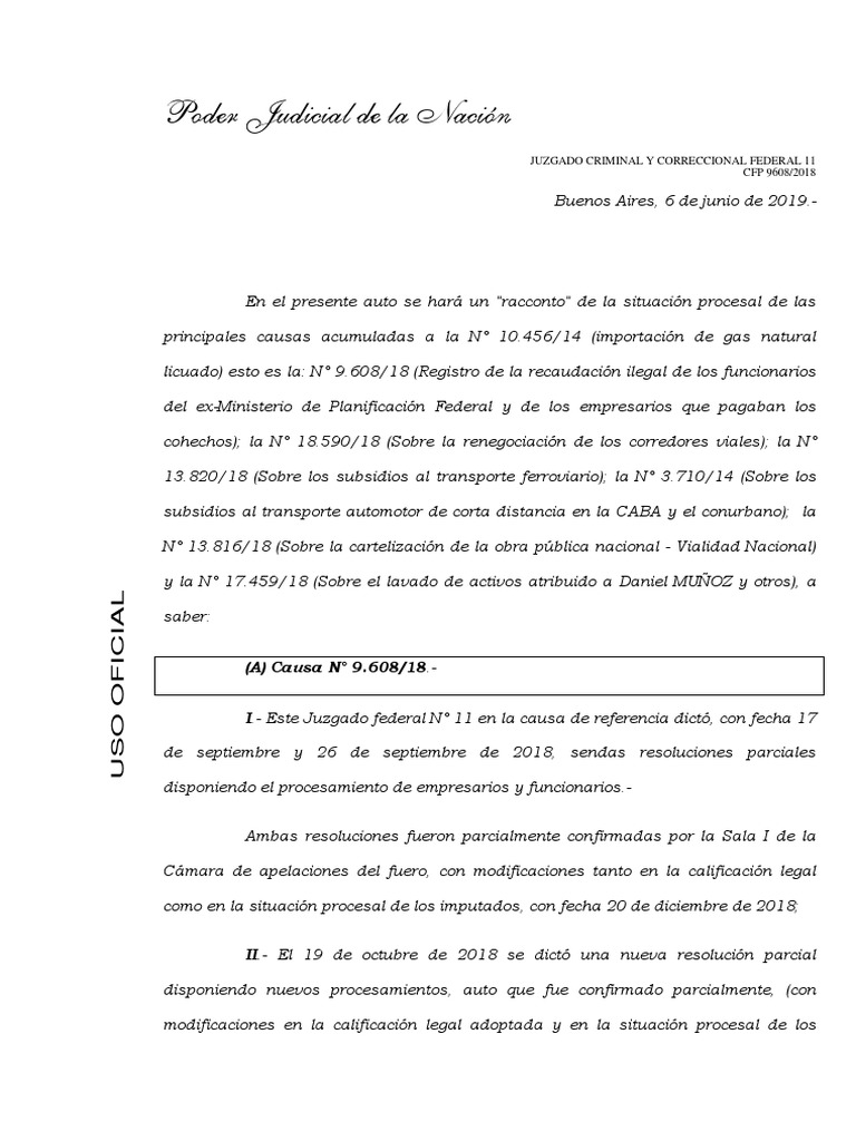 Causa Cuadernos: Resolución de Bonadio | Descargar gratis PDF ... Causa Cuadernos: Resolución de Bonadio | Descargar gratis PDF ...