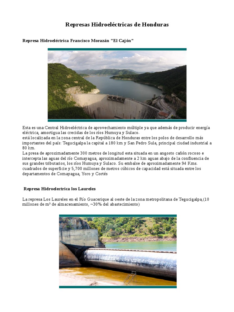 Represas Hidroeléctricas en Honduras | PDF | Represa | Honduras