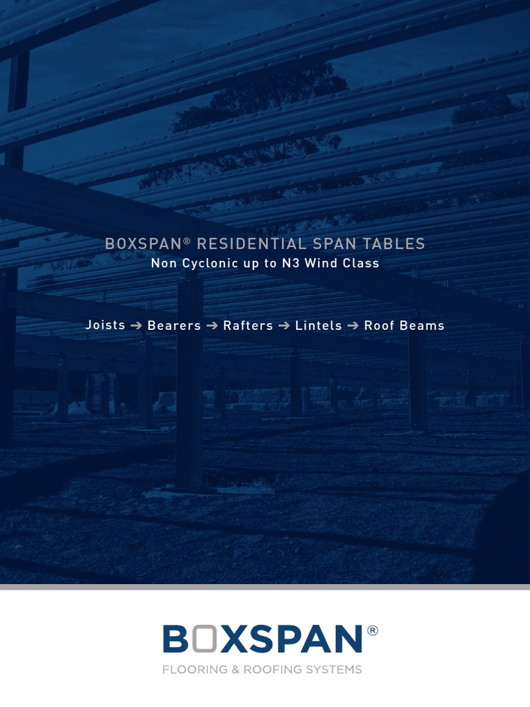 Boxspan Residential Span Tables | PDF | Framing (Construction) | Beam ...