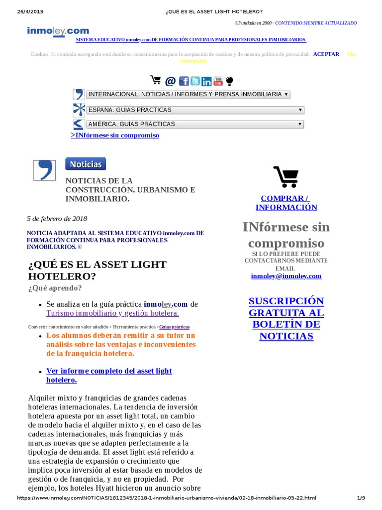 ¿Qué Es El Asset Light Hotelero | PDF | Hotel | Outsourcing
