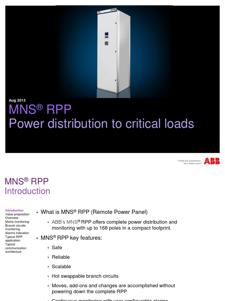 1TPMB04101 ABB MNS RPP Power Distribution To Critical Loads | PDF ...
