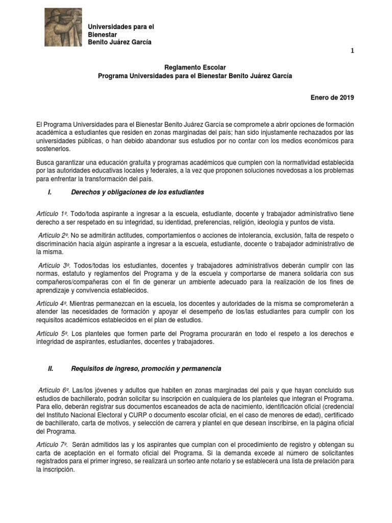 Reglamento UBBJ | PDF | Evaluación | Maestros