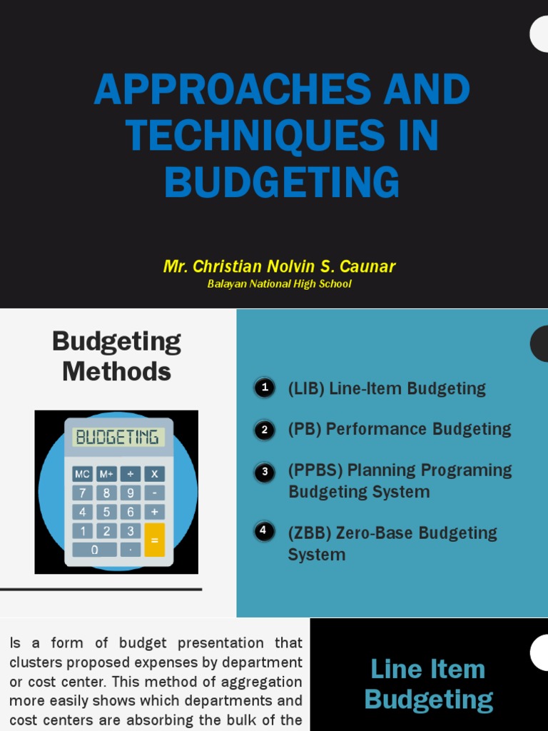 Budgeting Techniques Explained | PDF