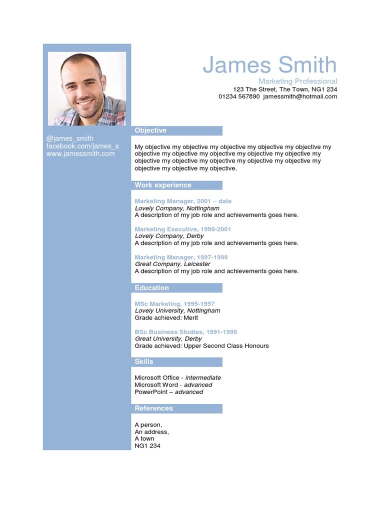 Blue Layout Word CV | PDF