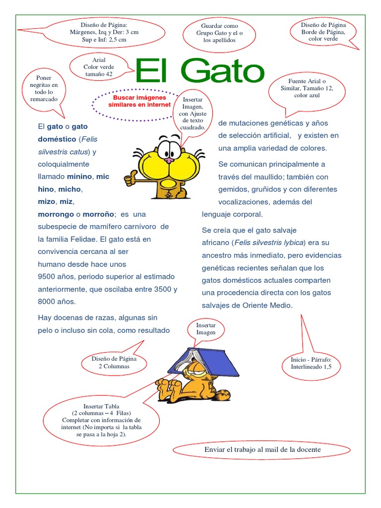 Ejrcicio Word El Gato - Columnas e Imagenes | PDF | Gatos | Mamíferos