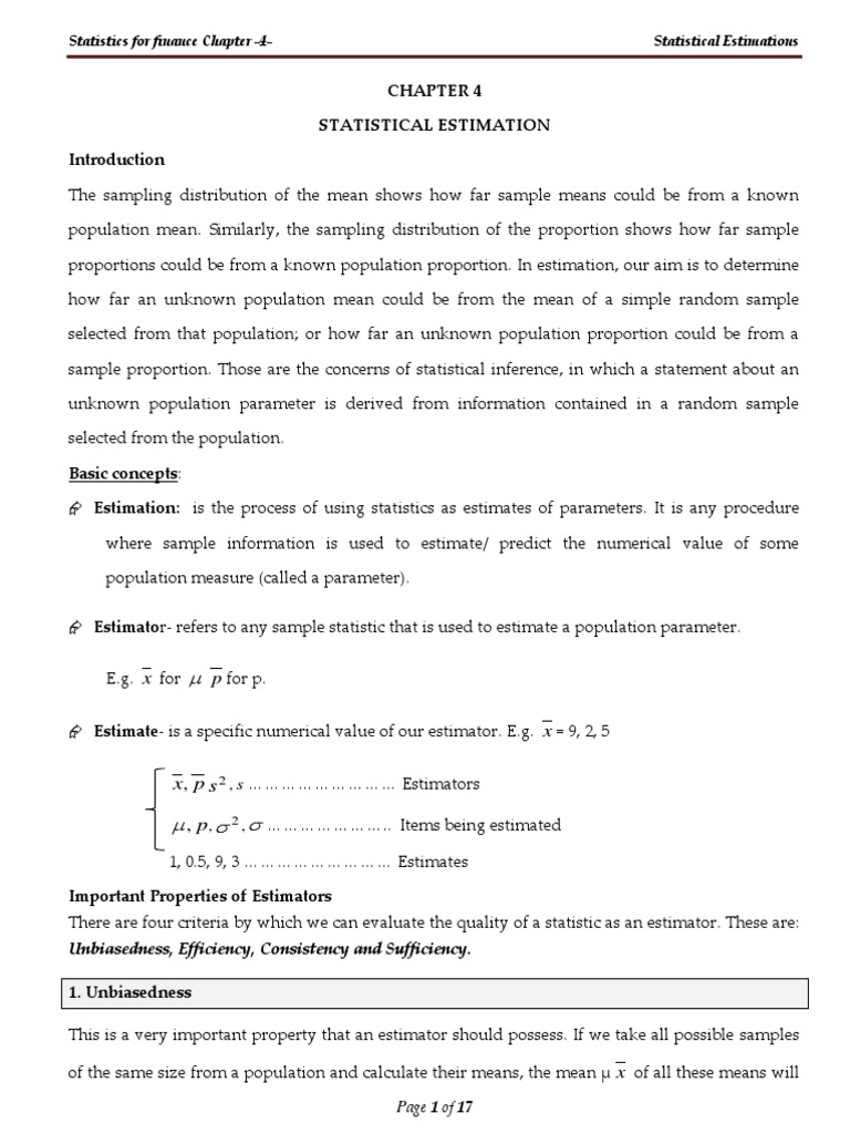Stat For Fin CH 4 PDF | PDF | Estimator | Standard Deviation