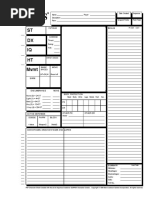 Gurps CharacterSheet-Fillable PDF | PDF | Role Playing Games | Leisure