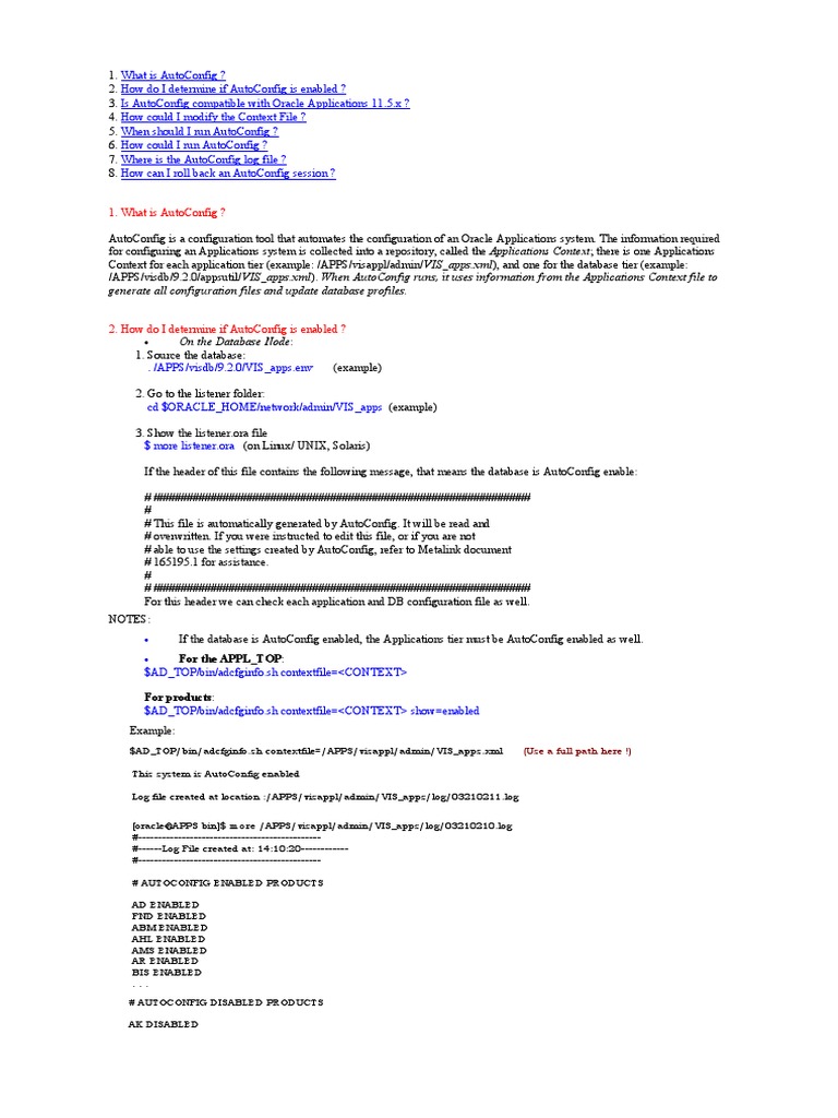 What Is Autoconfig ?: Generate All Configuration Files and Update Database Profiles | PDF ...