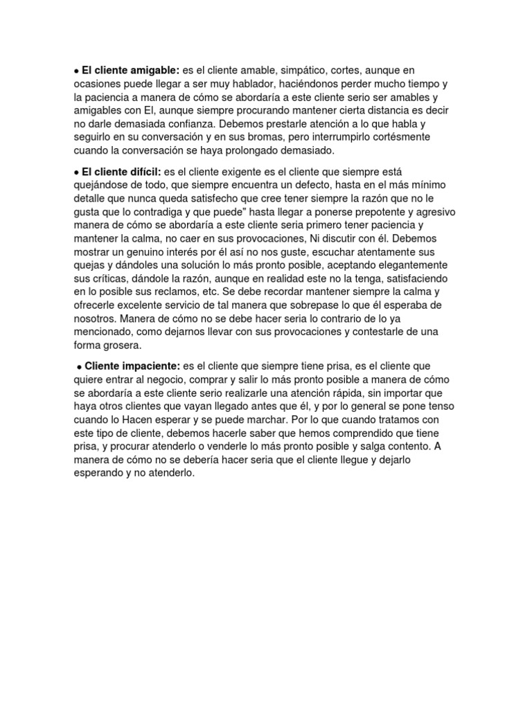 El Cliente Amigable | PDF