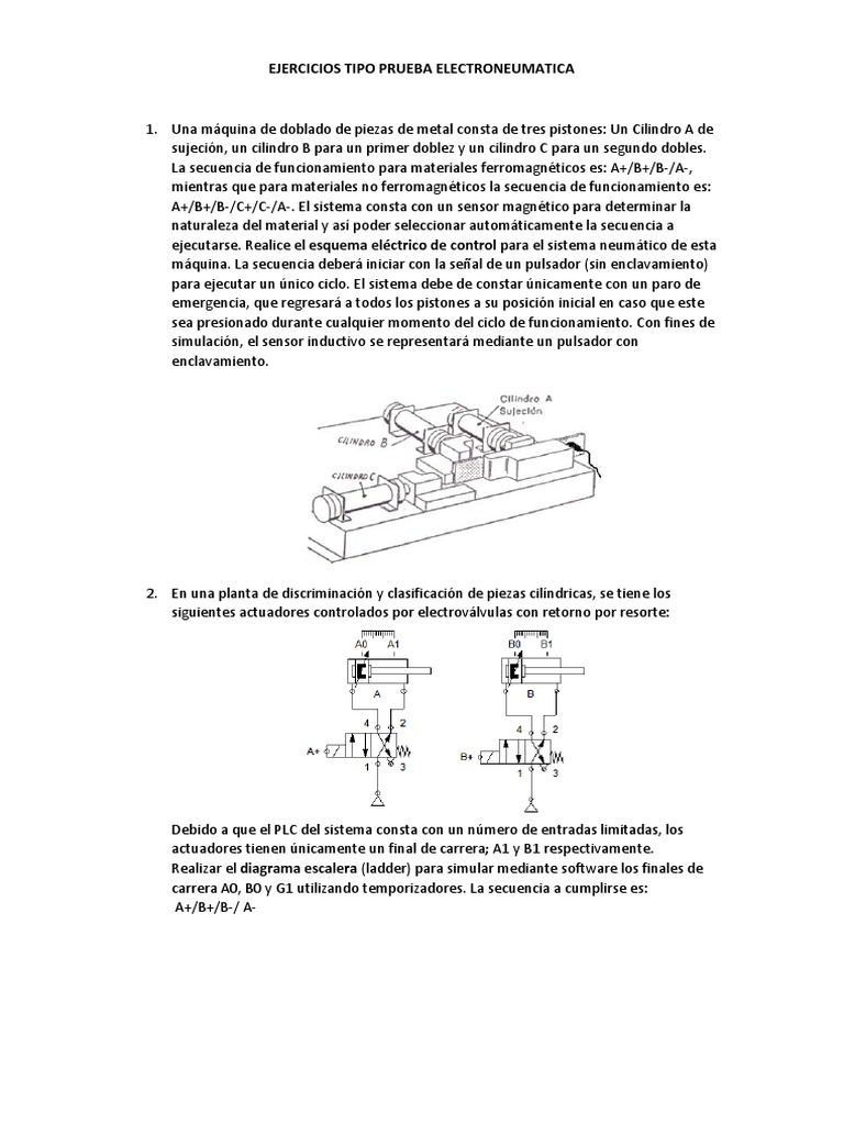 Ejercicios Electroneumatica | PDF | Solenoide | Naturaleza