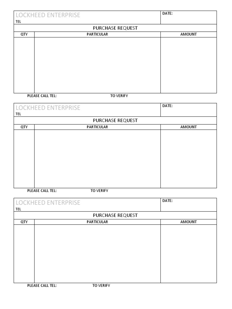 Purchase Request Form 1 | PDF