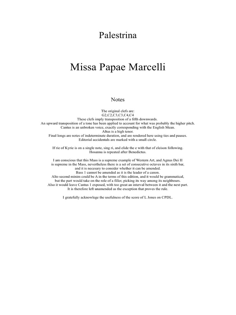 Palestrina Missa Papae Marcelli | PDF | Christian Music | Mass (Liturgy)