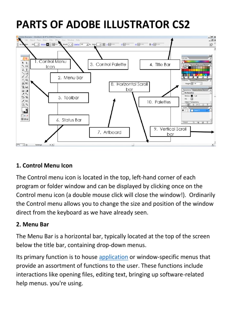 Parts of Adobe Illustrator Cs2 | PDF | Computers