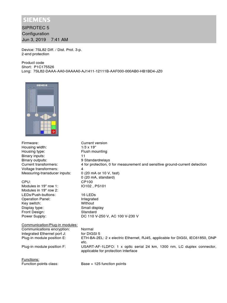 7SL82 Relay Configuration Manual | PDF | Manufactured Goods | Electric ...