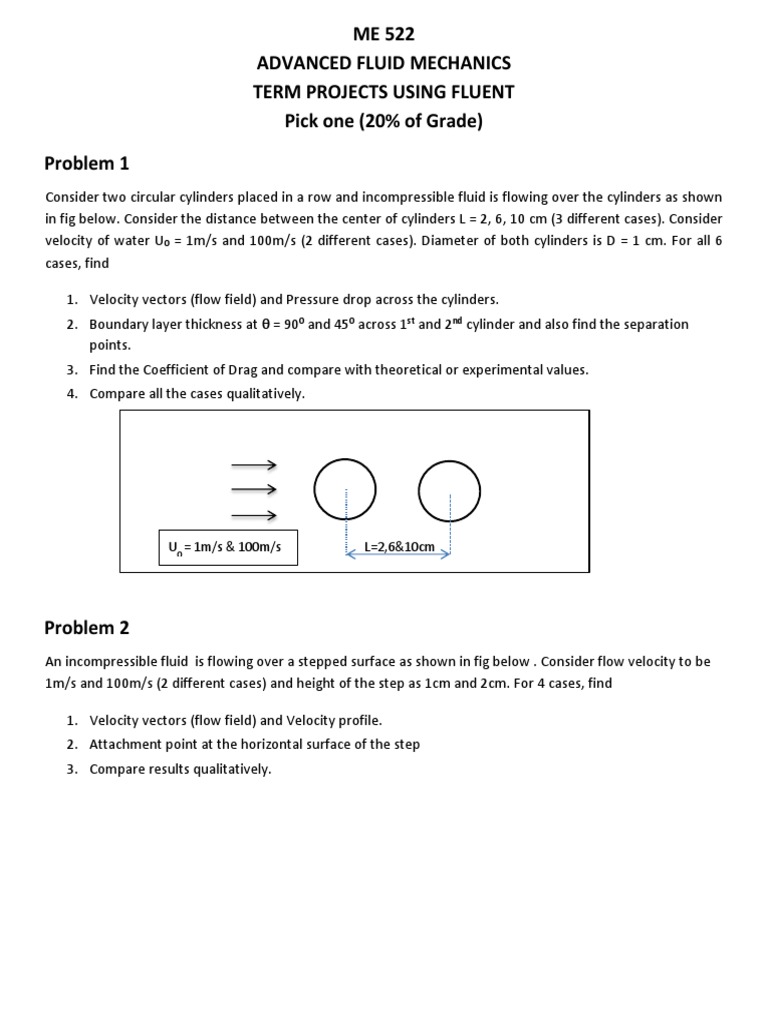 Ansys Fluent Project Problems in Advanced Fluid Mechanics | PDF | Fluid ...