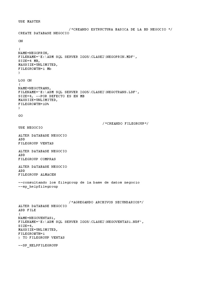 Comando SQL Mas UTILIZADOS | PDF | Servidor SQL de Microsoft | Bases de ...