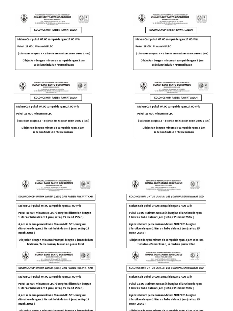 Persiapan Kolon NIFLEC | PDF