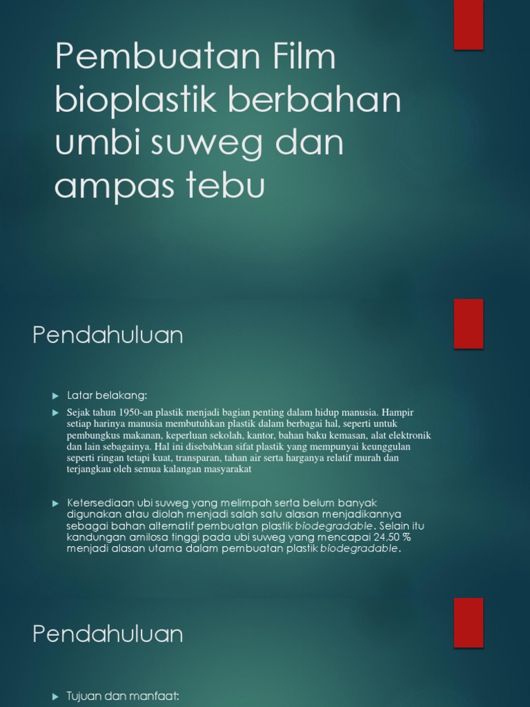 Bioplastik dari Suweg & Tebu | PDF