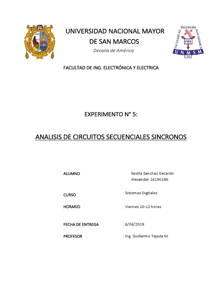 Informe Final Sistemas Secuenciales Sincronos | Descargar gratis PDF | Ingeniería Informática ...