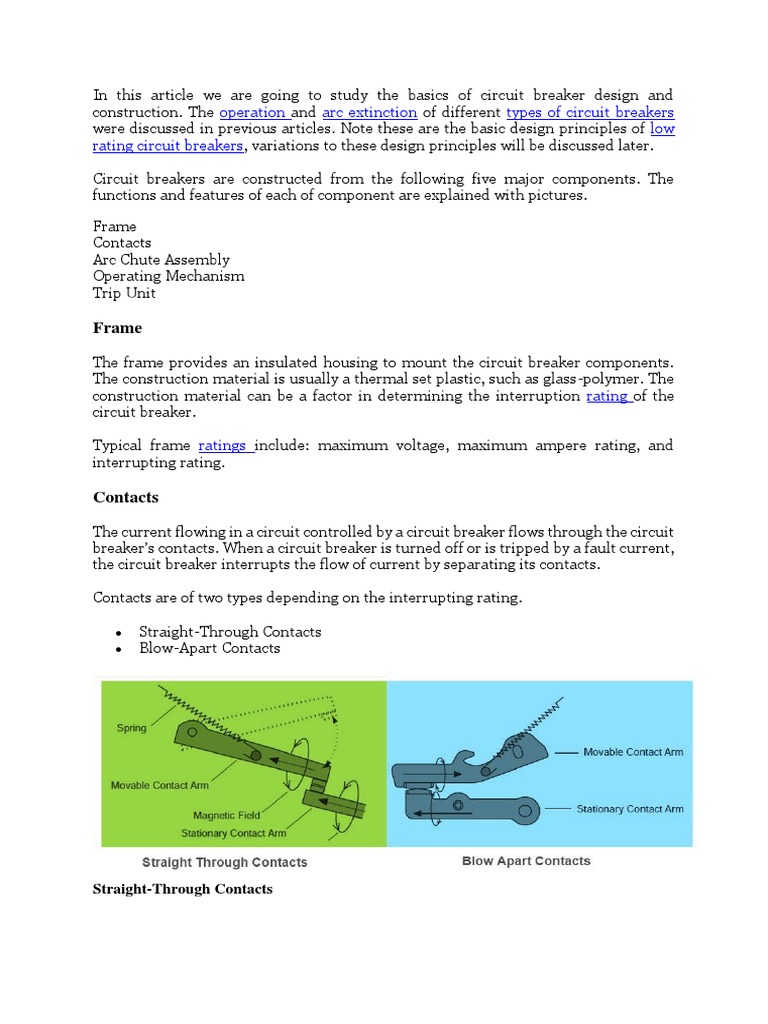 Circuit Breaker - Basic Design | PDF | Electric Arc | Power Engineering