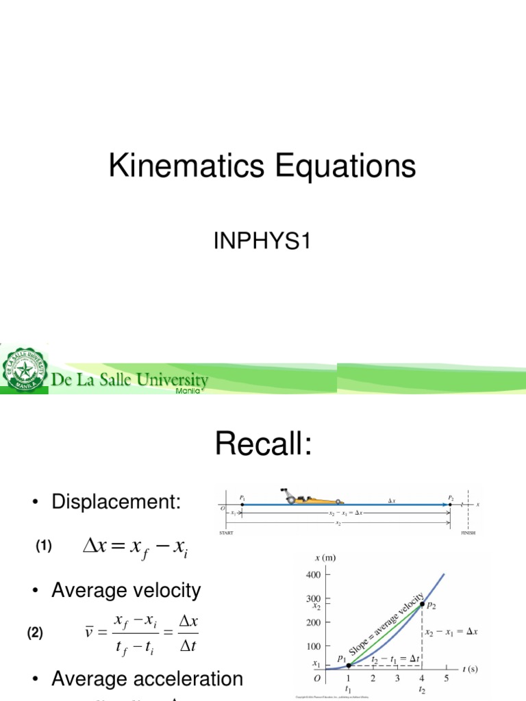 Kinematics Equations 1-D | PDF | Acceleration | Velocity