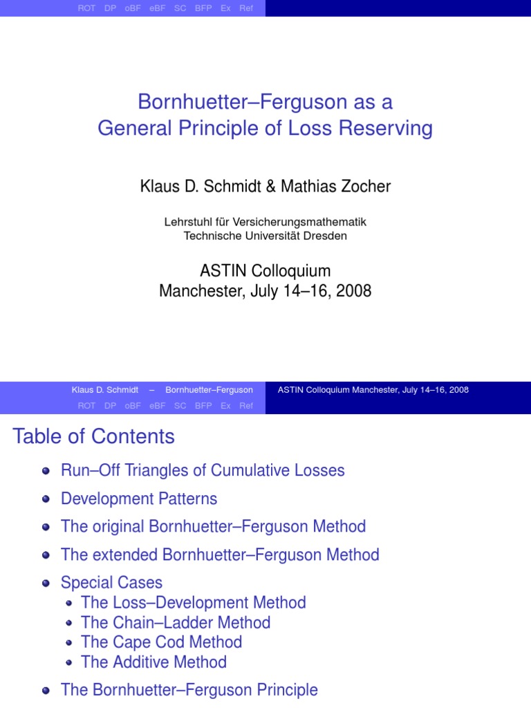 Bornhuetter-Ferguson As A General Principle of Loss Reserving | PDF ...