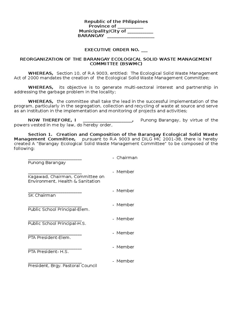 BESWMC | PDF | Waste Management | Municipal Solid Waste
