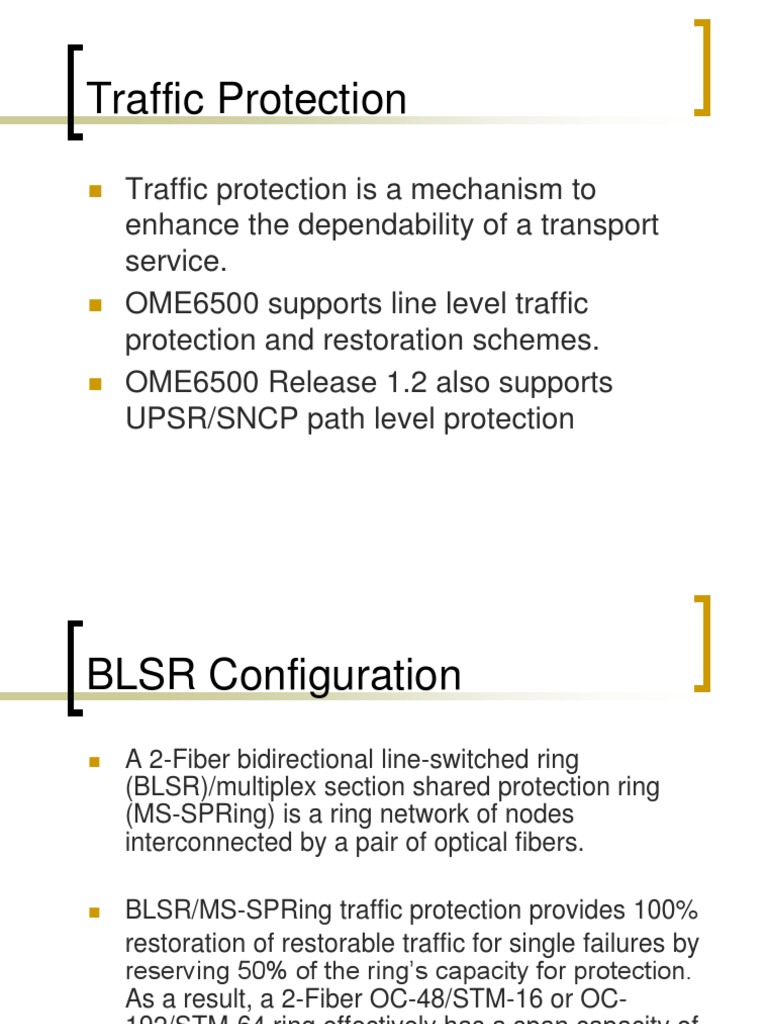 BLSR Traffic Protection Mechanisms | PDF | Electrical Engineering ...