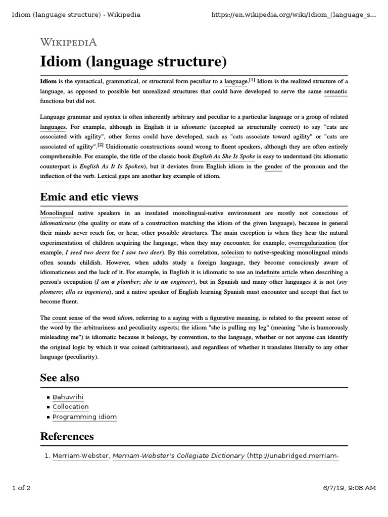 Idiom (Language Structure) | PDF | Linguistics | Semiotics
