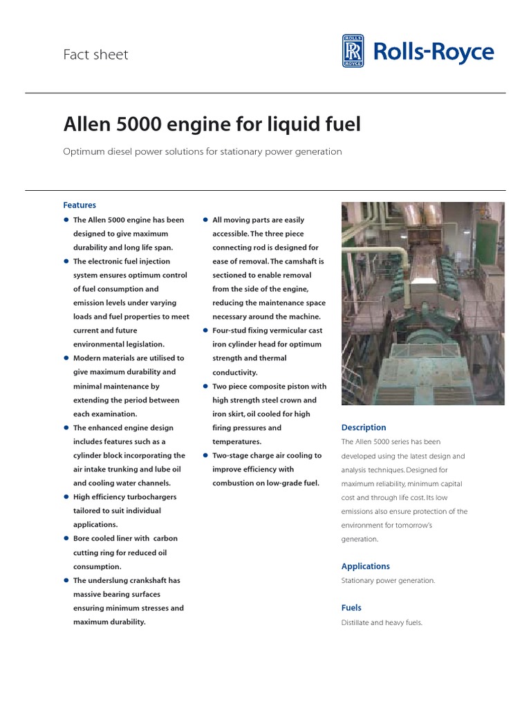 Rolls-Royce Allen 5000 Engine For Liquid Fuel | PDF | Internal ...