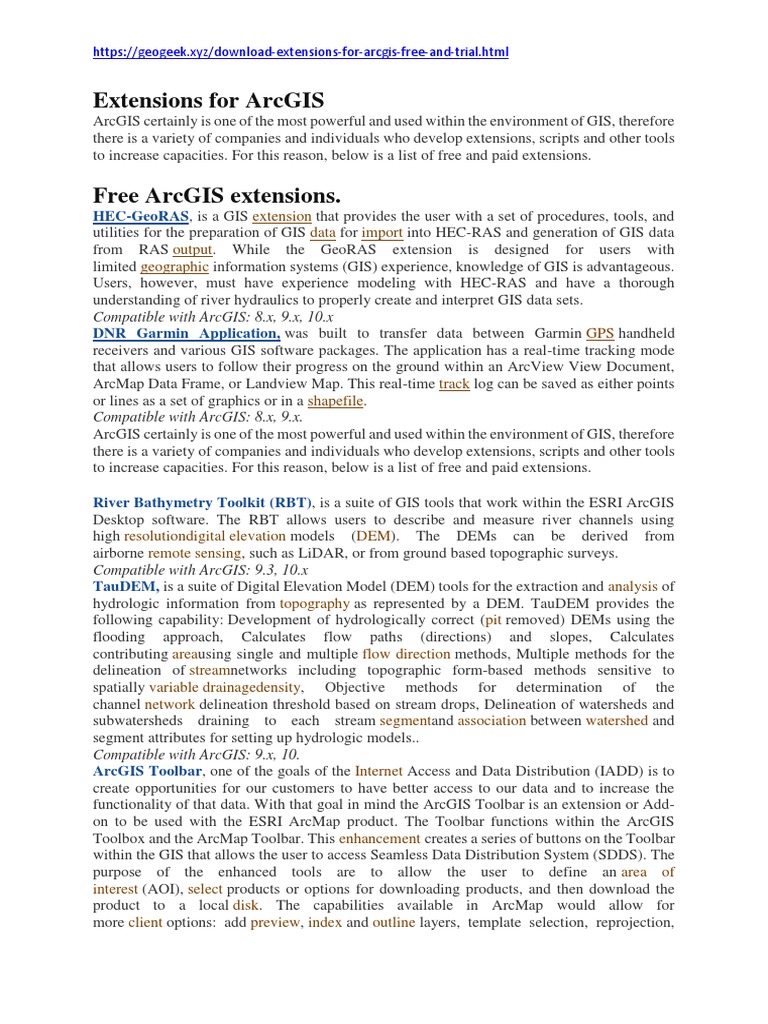Extensions For ArcGIS | PDF | Arc Gis | Esri