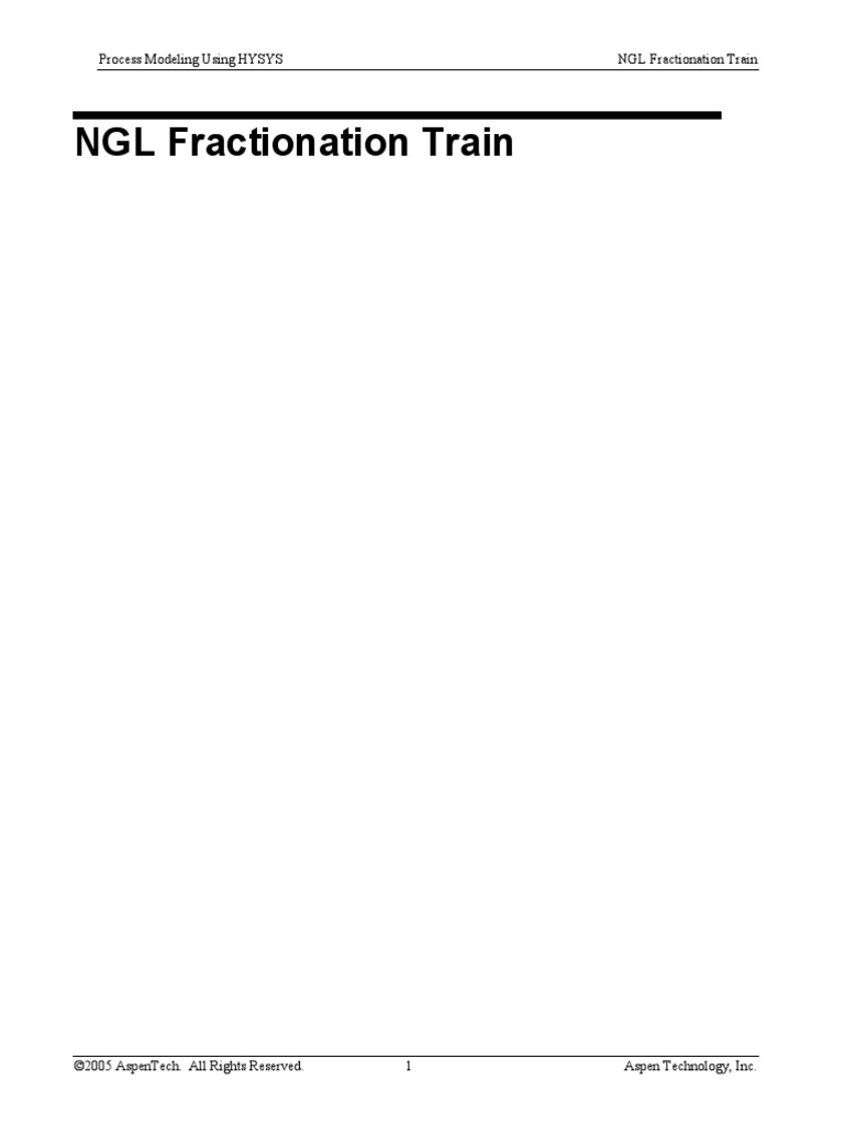 Process Modeling Using HYSYS NGL Fractionation Train | PDF | Natural ...