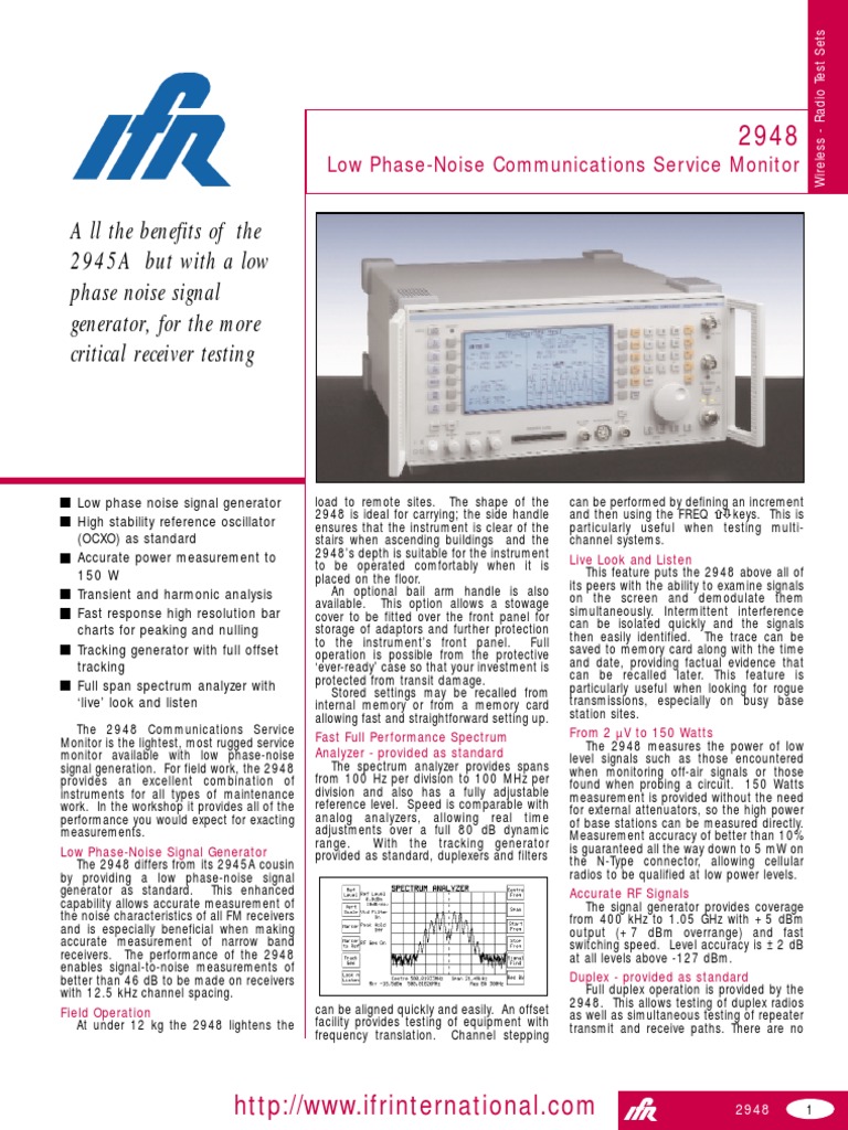Ifr 2948 | PDF | Hertz | Frequency Modulation