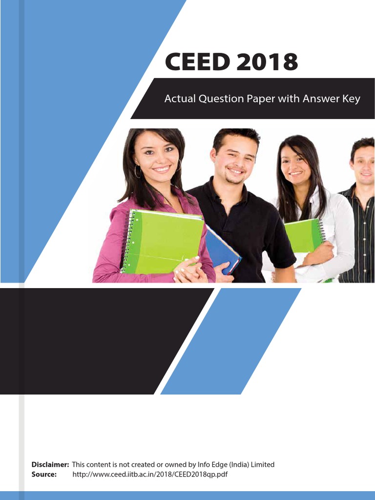 CEED 2018 Actual Question Paper with Answer Key | PDF | Multiple Choice ...