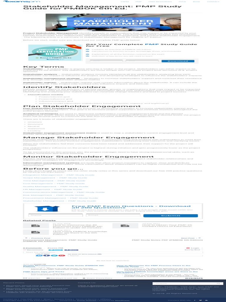 Stakeholder Management PDF | PDF | Project Management Professional ...