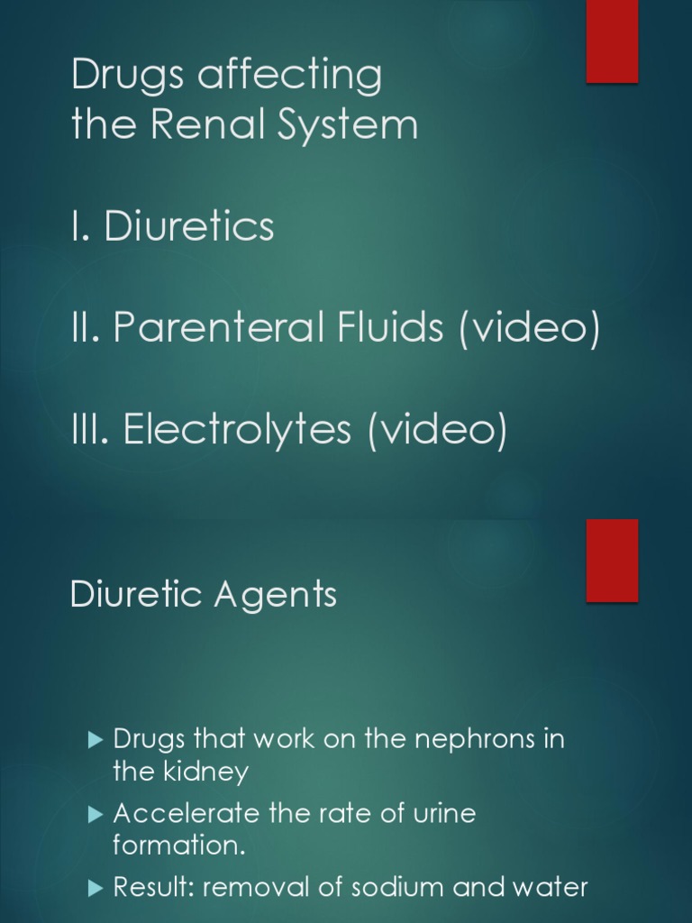 Diuretics and Their Effects on Kidneys | PDF | Pharmacology | Drugs