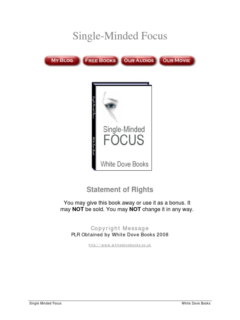 Single Mind Focus PDF | PDF | Attention | Motivation