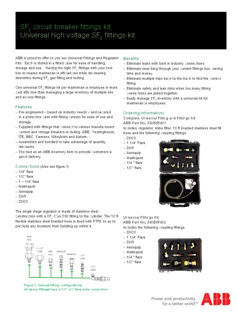 ABB SF6 Fittings Kit | Inventory | Manufactured Goods