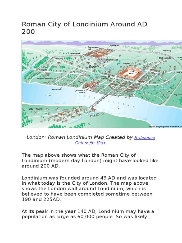 Roman City of Londinium Around AD 200 | PDF