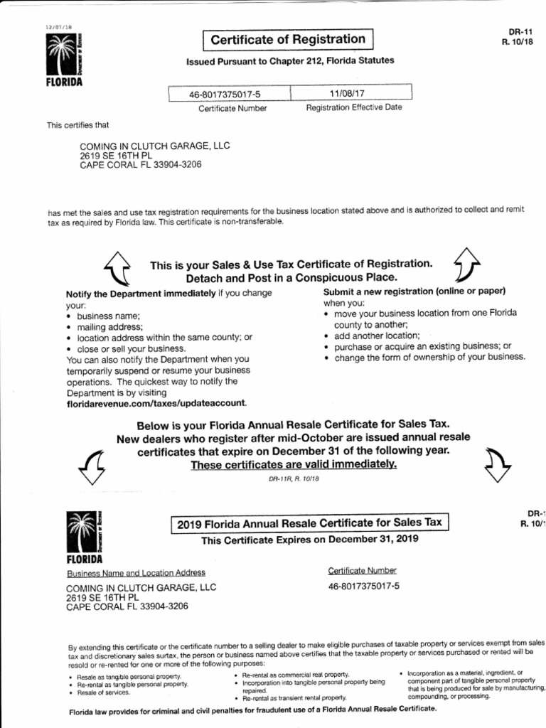 FL Tax Id PDF | Download Free PDF | Use Tax | Payments